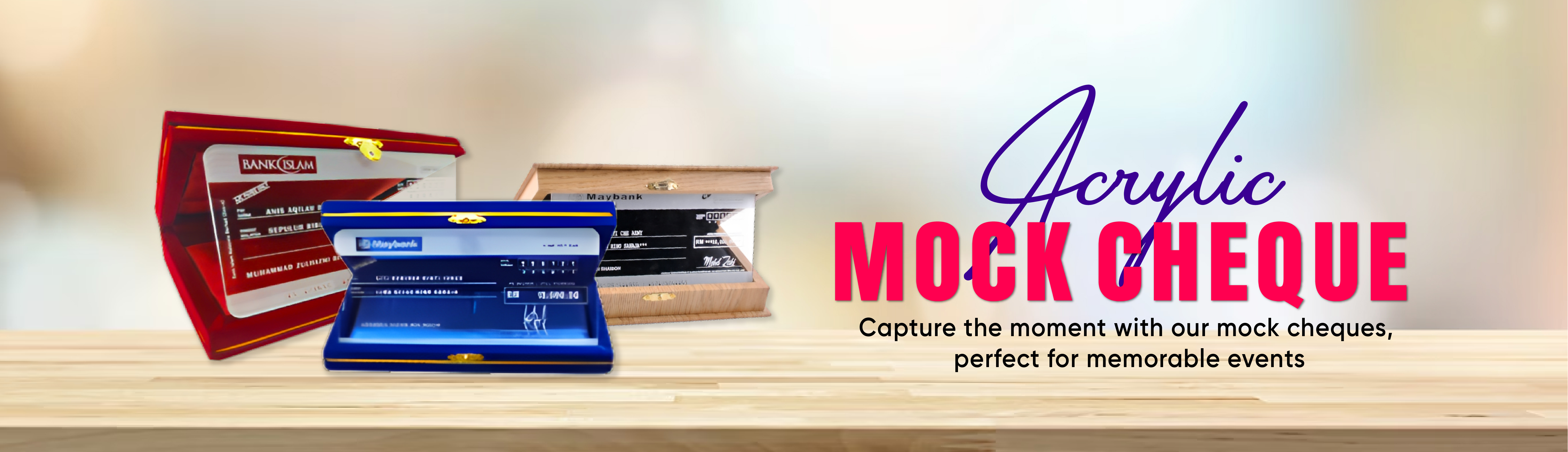 Acrylic Mock Cheque | Gift Express | Instant Pricing